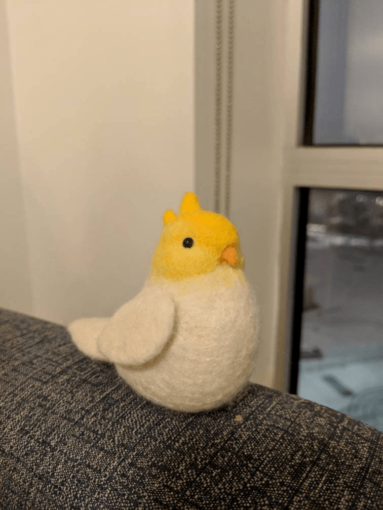 Needle Felted Cockatiel – Acorns & Twigs