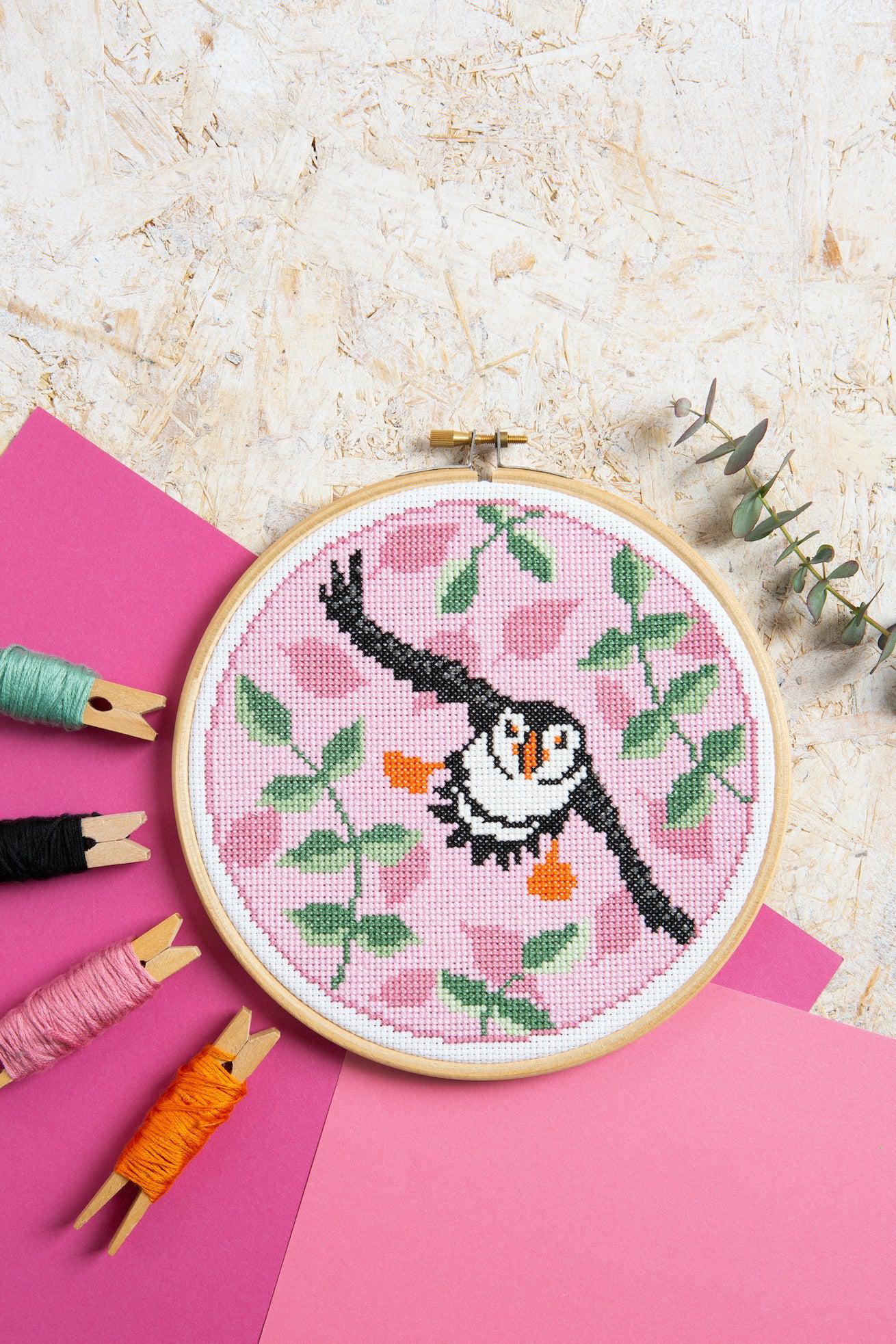 Puffin Cross Stitch Kit – Acorns & Twigs